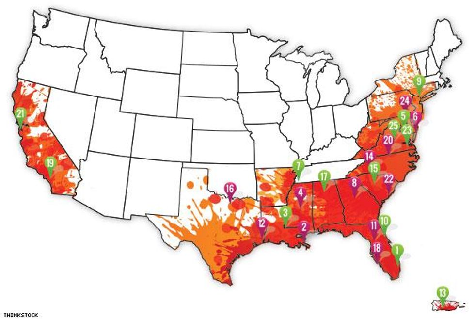 The 25 U.S. Cities With the Highest Rates of HIV Infection